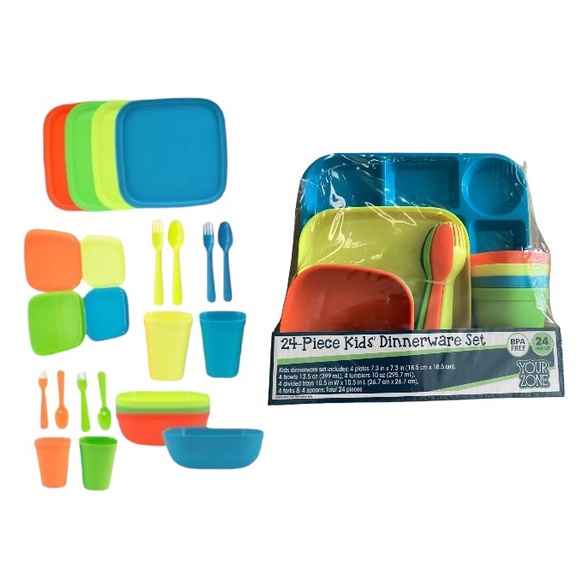 Your Zone | Other | Your Zone Kids 24 Piece Dinnerware Set | Poshmark